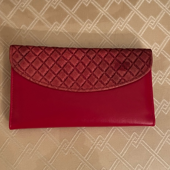 John Weitz | Bags | New John Weitz Red Leather Checkbook Wallet | Poshmark